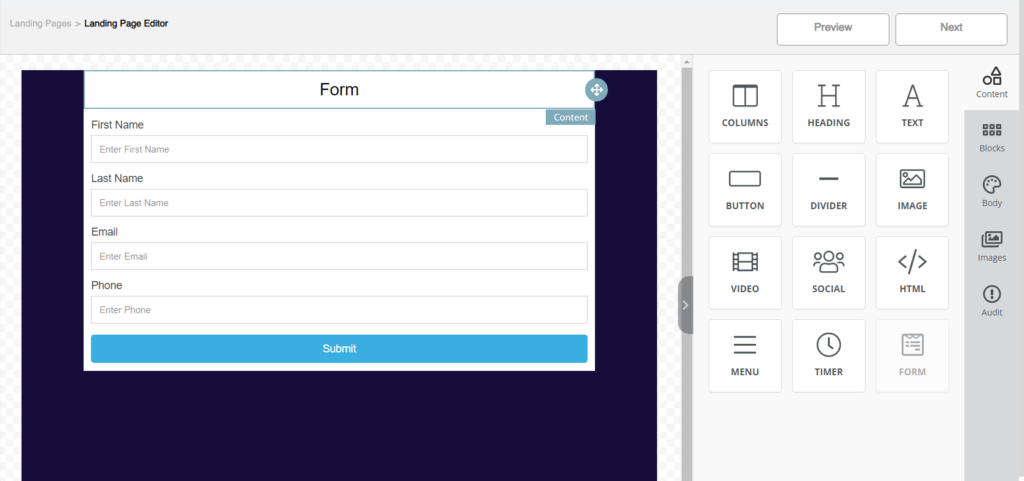 How to Create a Landing Page Template with a Form