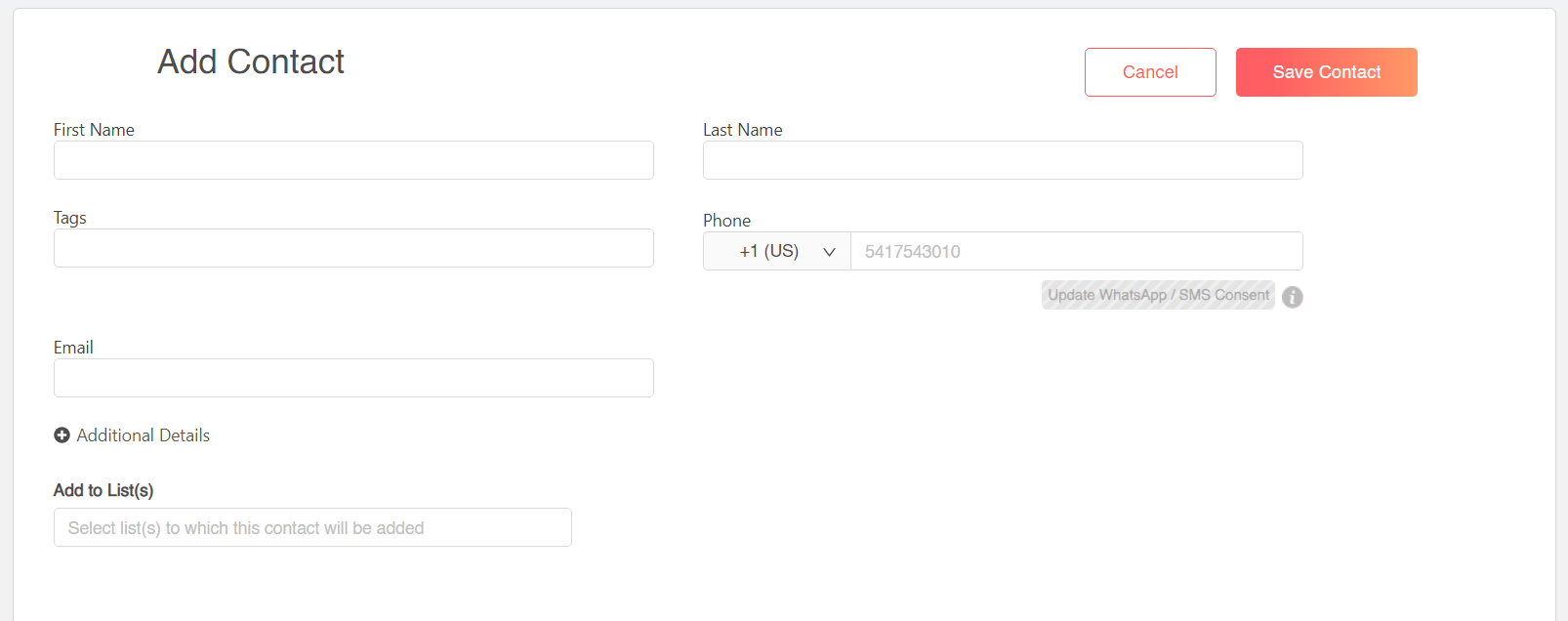 Uploading Contacts Manually