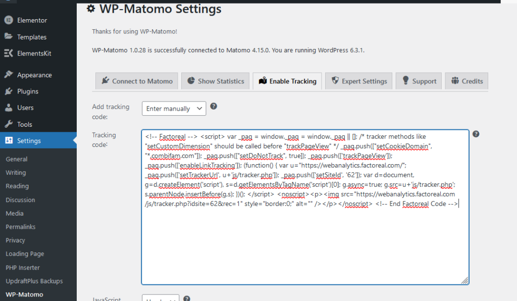 Track WordPress Websites - Factoreal